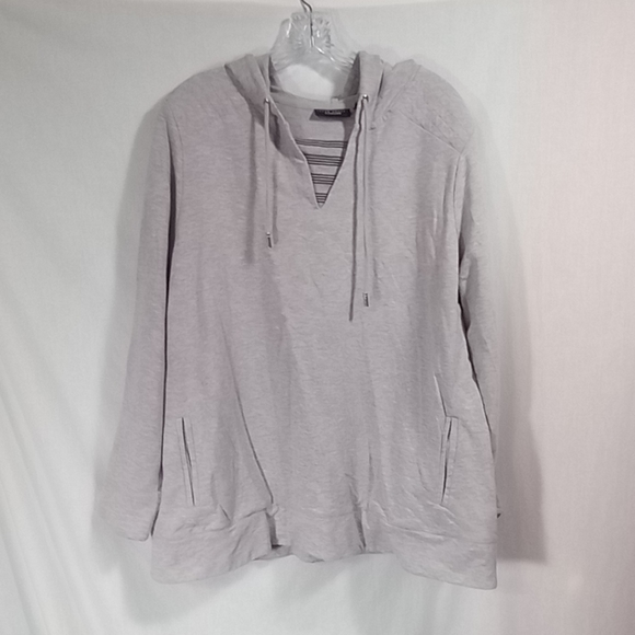 Susan Graver | Tops | Susan Graver Weekend Gray Hooded Sweatshirt Size ...